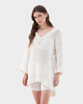 van Laack Tunika mit Netzoptik