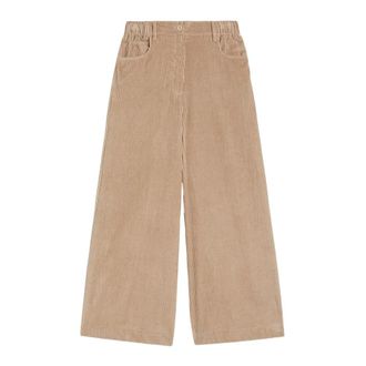 Max Mara Samt Baumwolle weite Beinhose - - Trousers - Damen - Beige - S