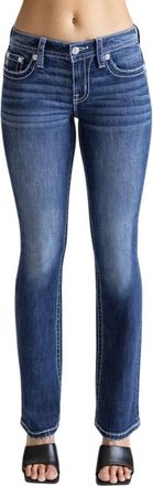 Miss Me D1073 Bootcut Jeans mit mittlerer Leibh&ouml;he - - Jeans - Damen - Blau - W25