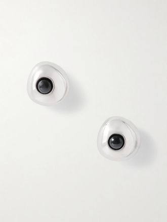 Agmes Large Doughnut Ohrringe Aus Recyceltem Sterlingsilber Mit Onyx