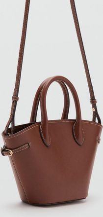 Mango Petit sac bandouli&egrave;re marron moyen - Femme - Taille unique - MANGO