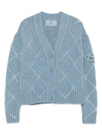 Ermanno Scervino Cardigan mit Rautenmuster - Blau