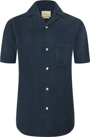 Portuguese Flannel Unifarbenes Kurzarmhemd aus Tencel mit Resort-Kragen, Regular in