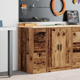 vidaXL Vidaxl - Garagen-Aufbewahrungsschrank Altholz-Optik Massivholz Kiefer