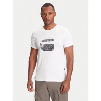 G-Star Raw T-Shirt Finger Print Burger D26041-C506 Wei&szlig; Regular Fit
