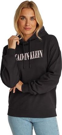 Calvin Klein Sweat à Capuche Femme Varsity en Coton, Noir (CK Black), L