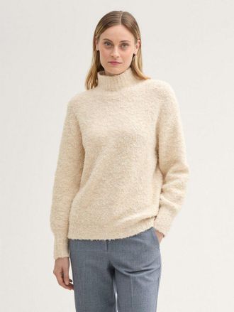 Tom Tailor Strickpullover Pullover & Strickjacken Loose Fit Strickpullover in Bouclé-Optik