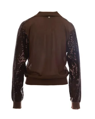 Liu Jo Womens Knit Top Biscuit Sequins Viscose Polyamide Tops