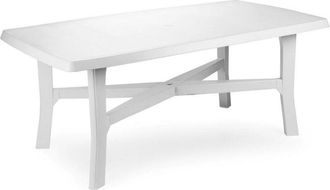 Dmora Dmora Rechteckiger Gartentisch, Made in Italy, 180x100x72 cm, Farbe Wei&szlig;