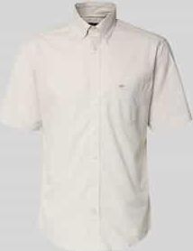 Fynch-Hatton Modern Fit Freizeithemd mit Brusttasche und Logo-Stitching