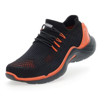UYN Herren City Running Sneaker, Black/Orange, 42 EU