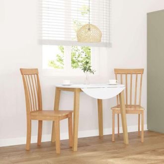 vidaXL Chaises &agrave; manger 2 pcs bois massif naturel caoutchouc Vidaxl