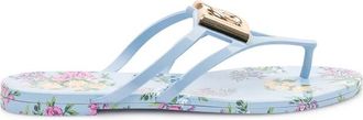Dolce & Gabbana Femme, Chaussures, Bleu, Taille: 37 EU Sandales Tongs Florales