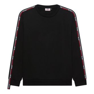 GCDS Logo Tape Crewneck - - Sweatshirts & Hoodies - Herren - Schwarzk - L