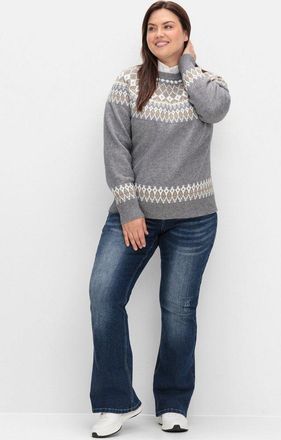 Sheego Strickpullover Jacquard-Pullover. mit Norwegermuster