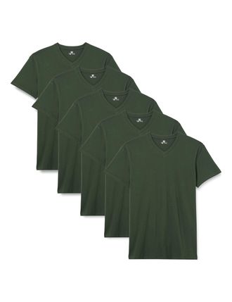 Lower East Basic T-Shirts mit V-Ausschnitt für Herren 3er I 5er I 10er Pack aus 100% Baumwolle in vielen Farben