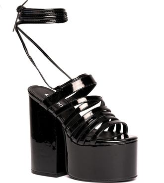 Lamoda Damen Nice Try Court Shoe, Black Patent, 41 EU