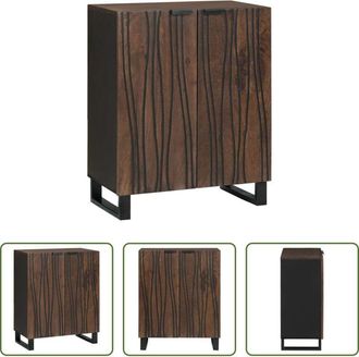 vidaXL Mango-Holz - Sideboard Walnuss 60 x 33,5 x 75 cm Massivholz Mango