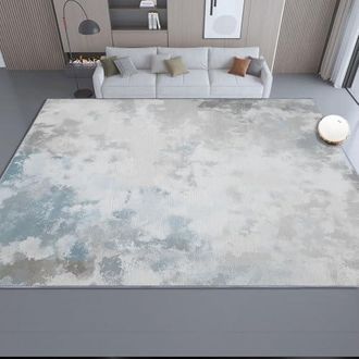 Generic Tapis Salon 160 x 230 cm - Gris Tapis Doux D&eacute;corations Chambre &agrave; Coucher Design Abstrait Minimaliste Style Shabby Chic Moquette Lavable en Machine pou