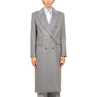 Max Mara Hellgrauer- zweireihiger Wollmantel - - Coats - Damen - Grau - S