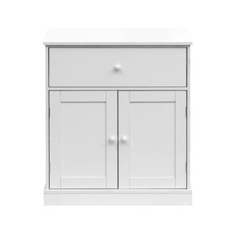 Mobili Rebecca Wei&szlig;es Sideboard, Selbsttragender Schrank, Wei&szlig;, Melamin-Spanplatte, Hygienisch leicht zu reinigen - Ma&szlig;e: 70 x 60 x 30 cm (HxLxB) - Art. RE6741