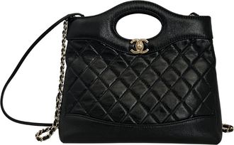 Chanel Hobo Bags - Chanel 31 Mini Shopper, glossy lambskin leather, g - Gr. unisize - in Schwarz - f&uuml;r Damen