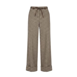 PANICALE Stoffhose mit weitem Bein - - Trousers - Damen - Gr&uuml;n - S
