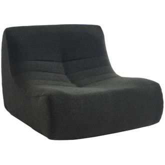 Sweeek Sessel mit strukturiertem Boucl&eacute;-Bezug, 1 Sitzer, Boucl&eacute;, Schwarz