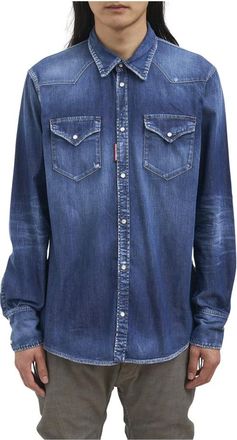 Dsquared2 Homme, Chemises, Bleu, Taille: L Chemise Western Classique