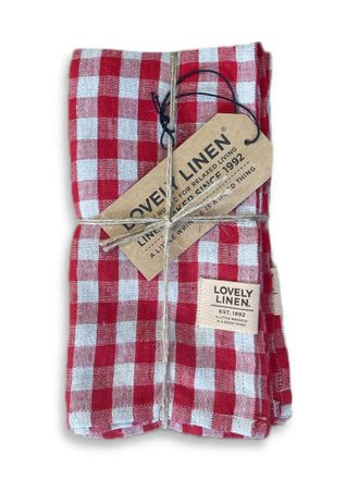 Kardelen Lovely Linen Misty Serviette Leinen Square real red 45x45cm (1 Stück)