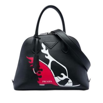 Prada Sac bandouli&egrave;re en cuir imprim&eacute; Pre-owned - Femme - Pre-owned - Noir - Taille: ONE Size