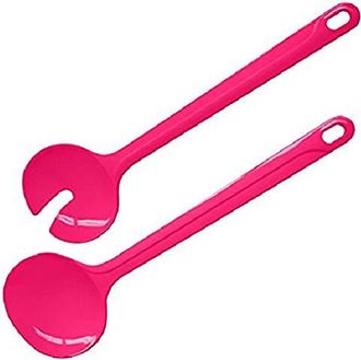 Fackelmann 27076 Salatbesteck, Kunststoff, rosa