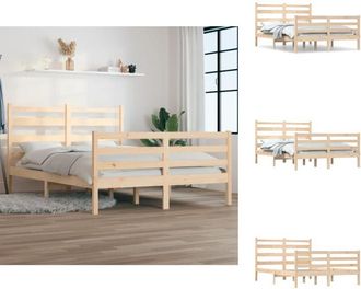 vidaXL Massivholzbett ohne Matratze 120x200 cm Kiefernholz - Massivholzbette - Kiefernholzbette - Doppelbett - Bettgestell - Holzbetten