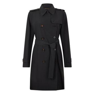 Moorer Femme, Manteaux, Noir, Taille: 42 FR Avignon Trench avec Ceinture