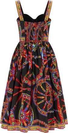 Dolce & Gabbana Womens Multicolor Cotton Midi Dress