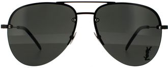 Saint Laurent Aviator Unisex Sonnenbrille Schwarz Grau