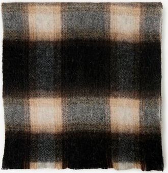 Saison 1865 karierter Schal - Schwarz