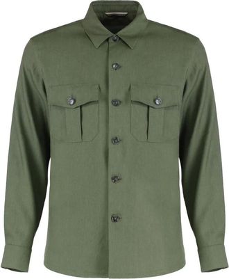 Canali Homme, Chemises, Vert, Taille: L Casual Chemises
