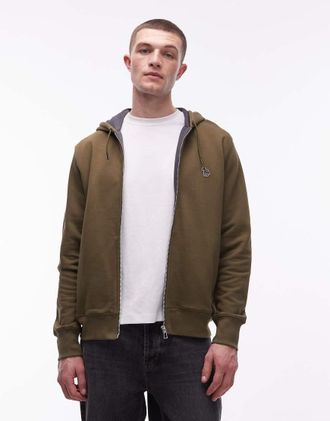 Paul Smith Sweat &agrave; capuche zipp&eacute; avec logo z&egrave;bre - Vert olive