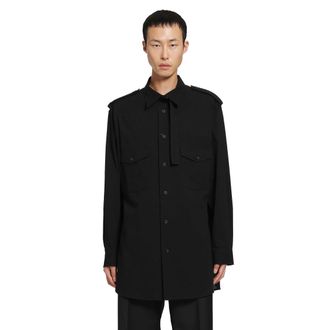 Yohji Yamamoto Organic Calico Collar Tab Blouse