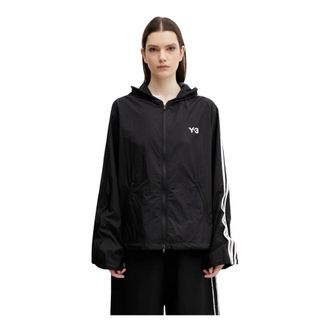 Yohji Yamamoto Veste de surv&ecirc;tement &agrave; 3 bandes en nylon fil&eacute; - Femme - Sweatshirts et sweats &agrave; capuche - Noir - Taille: 38 FR