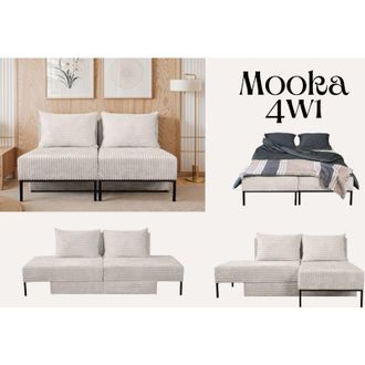 KAISER Liegestuhl,Sofa mit schlaffunktion, Ecksofa, Betten, mooka 4in1-Multifunktions-System, stoff Velo