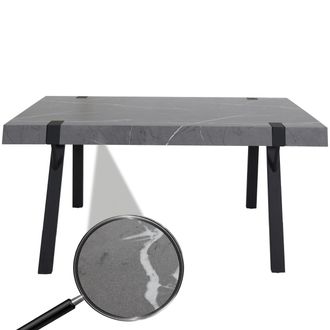 Mendler Esstisch HWC-L54, Tisch K&uuml;chentisch Esszimmertisch, Industrial Metall 150x90cm - Marmor-Optik grau