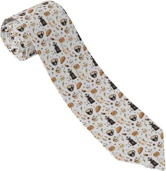 Generic Impression De Gâteau Au Café Et De Crème Glacée Cravates Hommes Classique Cravates Doux Cravate Homme Pour Bureau Adultes Célébrations