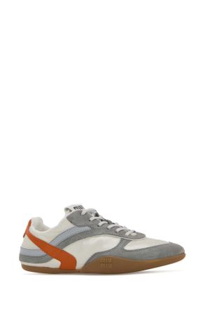 Miu Miu Womens Multicolor Tech Fabric And Suede Gymnasium Sneakers Talcopapaya