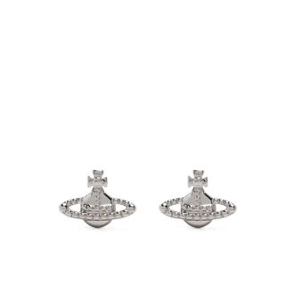 Vivienne Westwood Femme, Accessoires, Gris, Taille: ONE Size Boucles doreilles en argent Orb Plaque