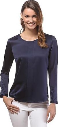 Vincenzo Boretti Chemisier, légèrement cintré, col Rond Bleu foncé L