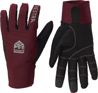 Hestra Ergo Grip Race Cut Colorblock - Ungepolsterte vielseitige Vollfinger Handschuhe, Größe 8 - Farbe Bordeaux - Borde