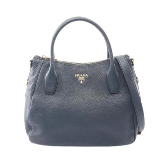 Prada Pre-owned VIT Daino 2way Tote Bag Leather - - Pre-owned - Damen - Blau - ONE SIZE