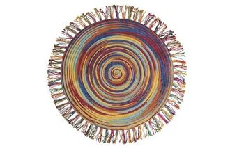 Villa D'Este Home Tivoli Baita Terra Platzdeckchen, rund, mit Fransen, 44 cm, 6 St&uuml;ck